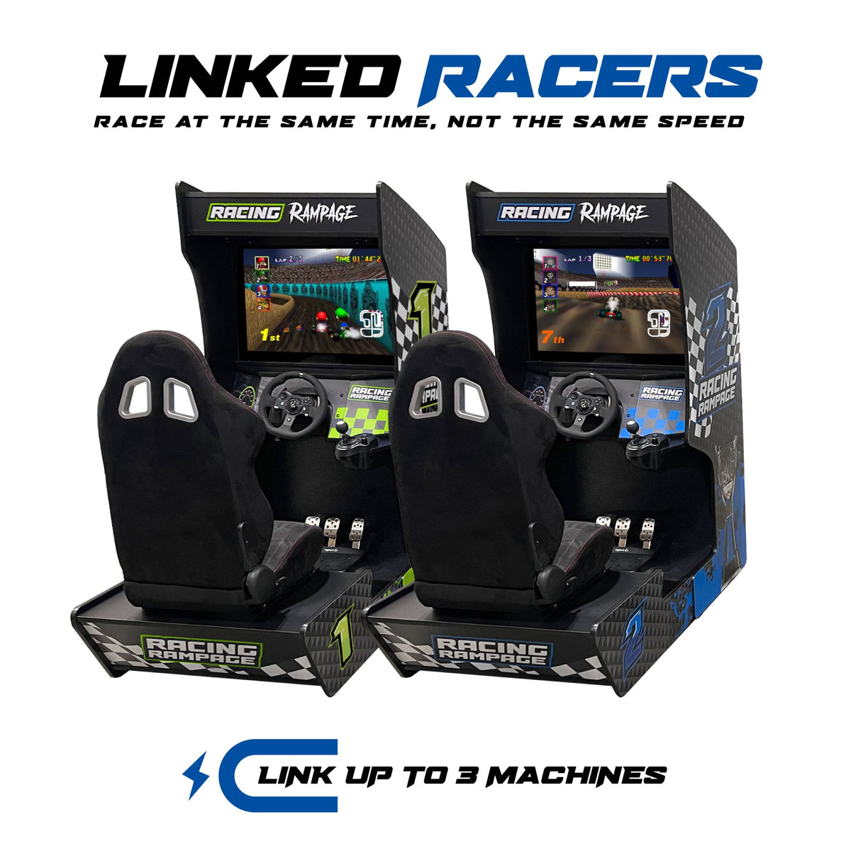 Racing Rampage | Set of 2 or 3 Sit Down Racing Arcade Machines | 177-2 ...